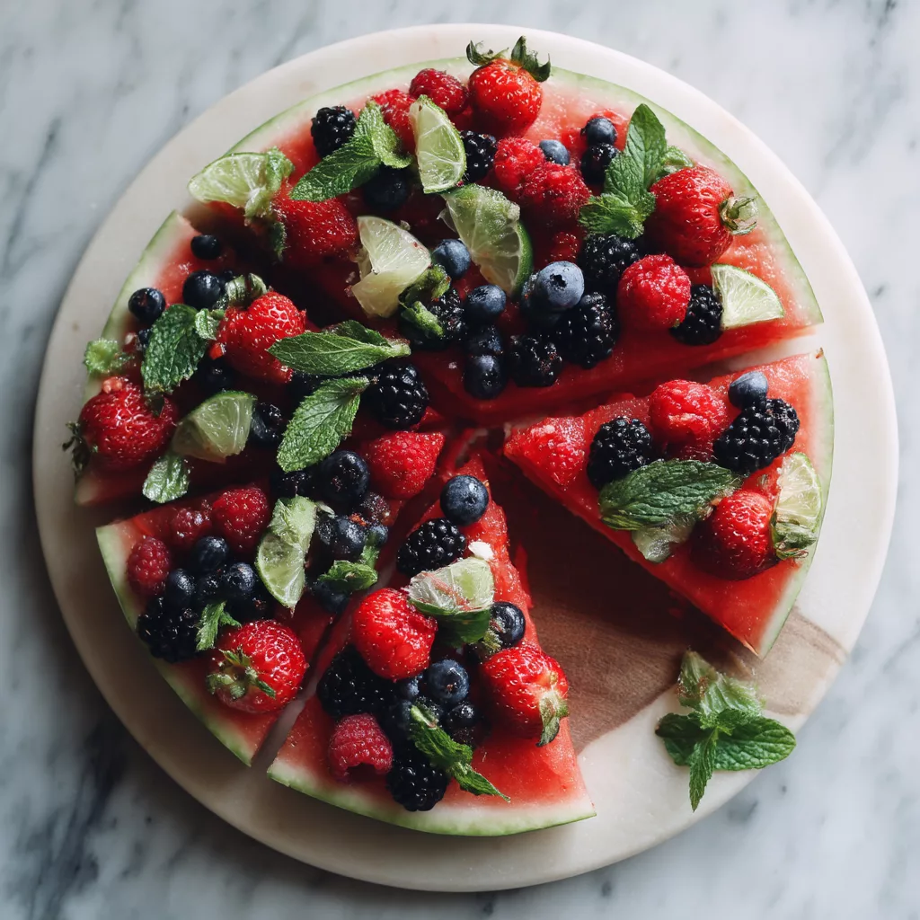 Fresh Watermelon Pizza with Berries and Mint Recipe Delight