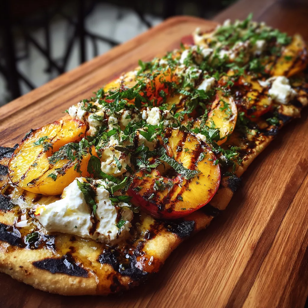Grilled Peach Burrata Flatbread