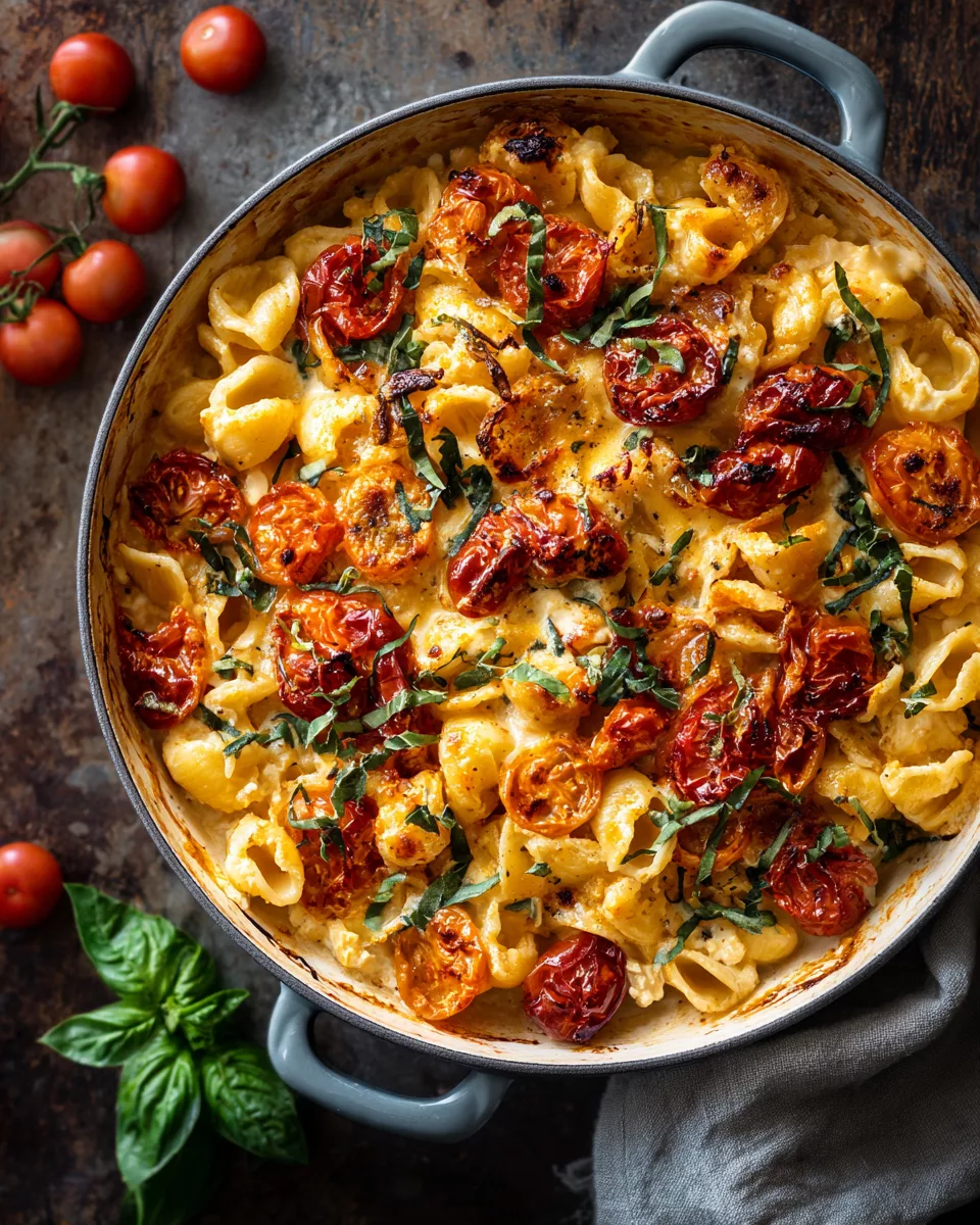Baked Feta Pasta with Roasted Tomatoes and Basil Recipe
