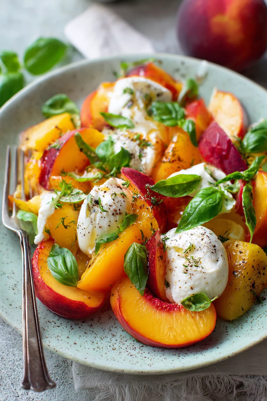 Peach Burrata Salad with Basil: A Refreshing Summer Delight