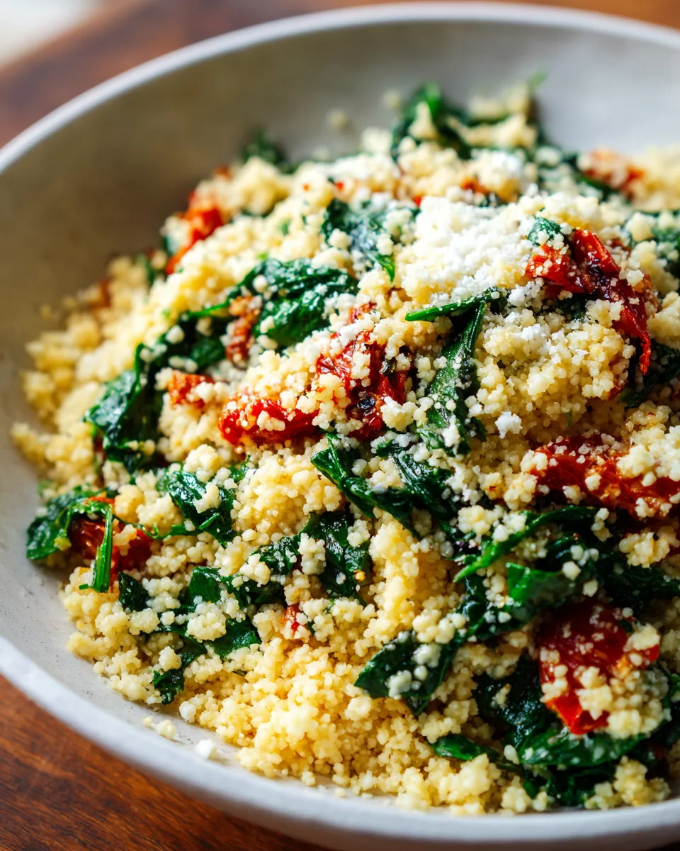 Quick and Easy Parmesan Spinach Couscous Recipe