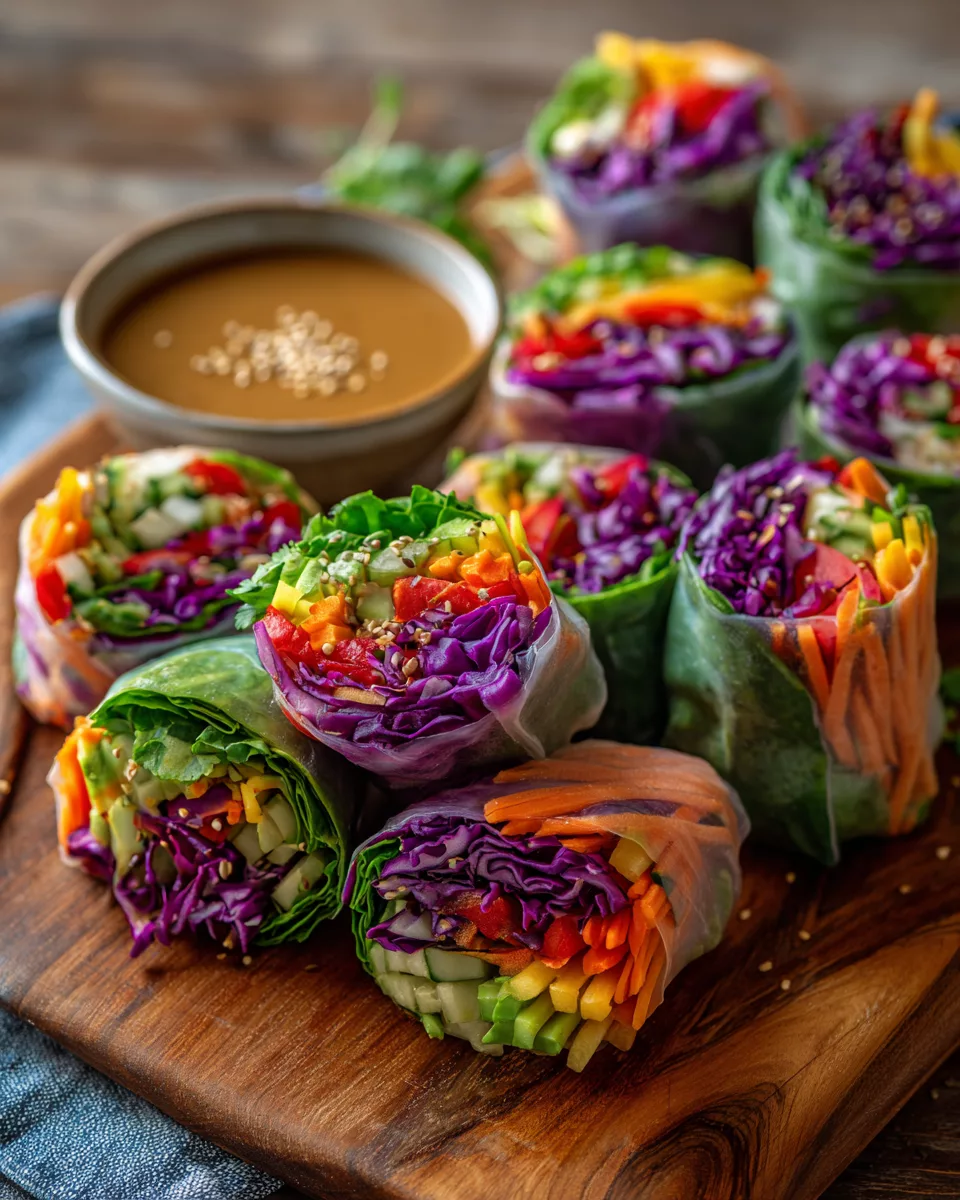 Rainbow Veggie Spring Roll Wraps: A Colorful Dinner Delight