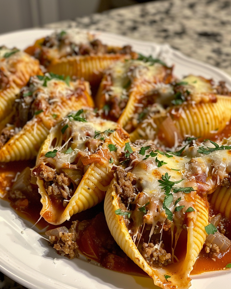 Beef Stuffed Pasta Shells - Recips by lily