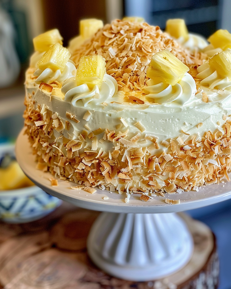 Pineapple Coconut Dream Cake - Recips by lily