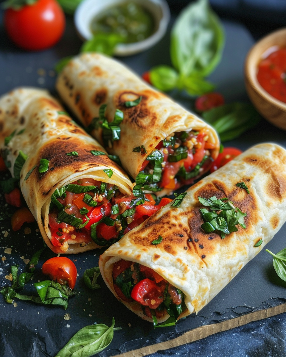 tortilla wrap recipes with Tomato Basil Sauce - Recips by lily