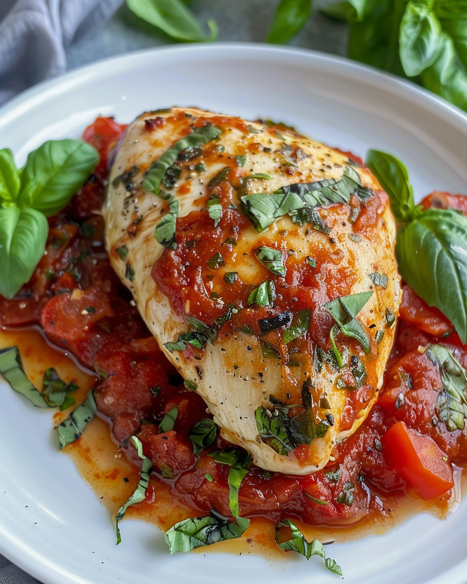 chicken breast air fryer with Tomato Basil Sauce - Recips by lily