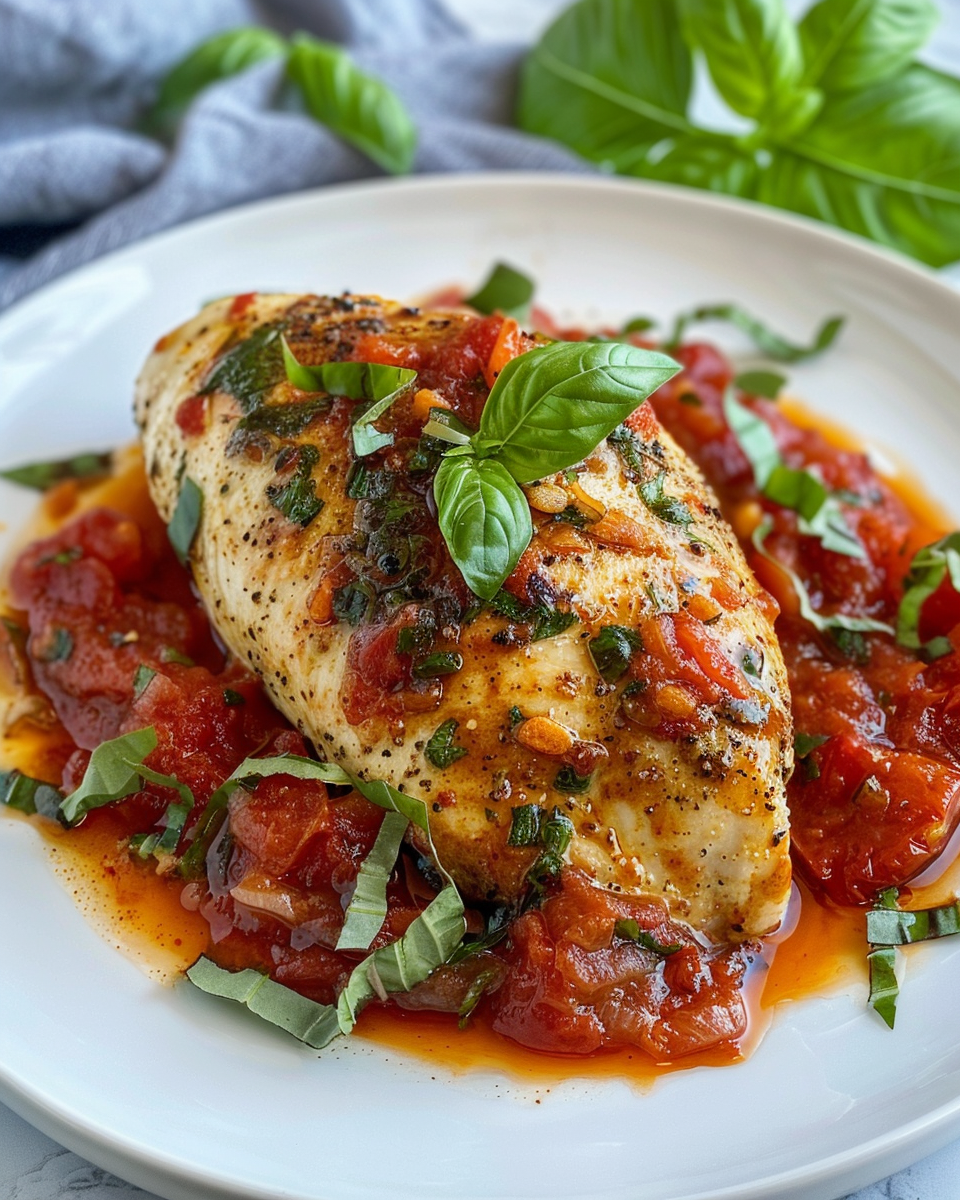 chicken breast air fryer with Tomato Basil Sauce - Recips by lily