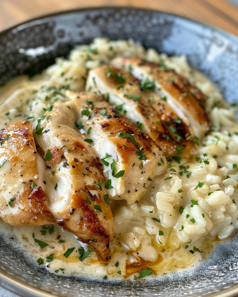 creamy chicken and rice with Grilled Chicken - Recips by lily