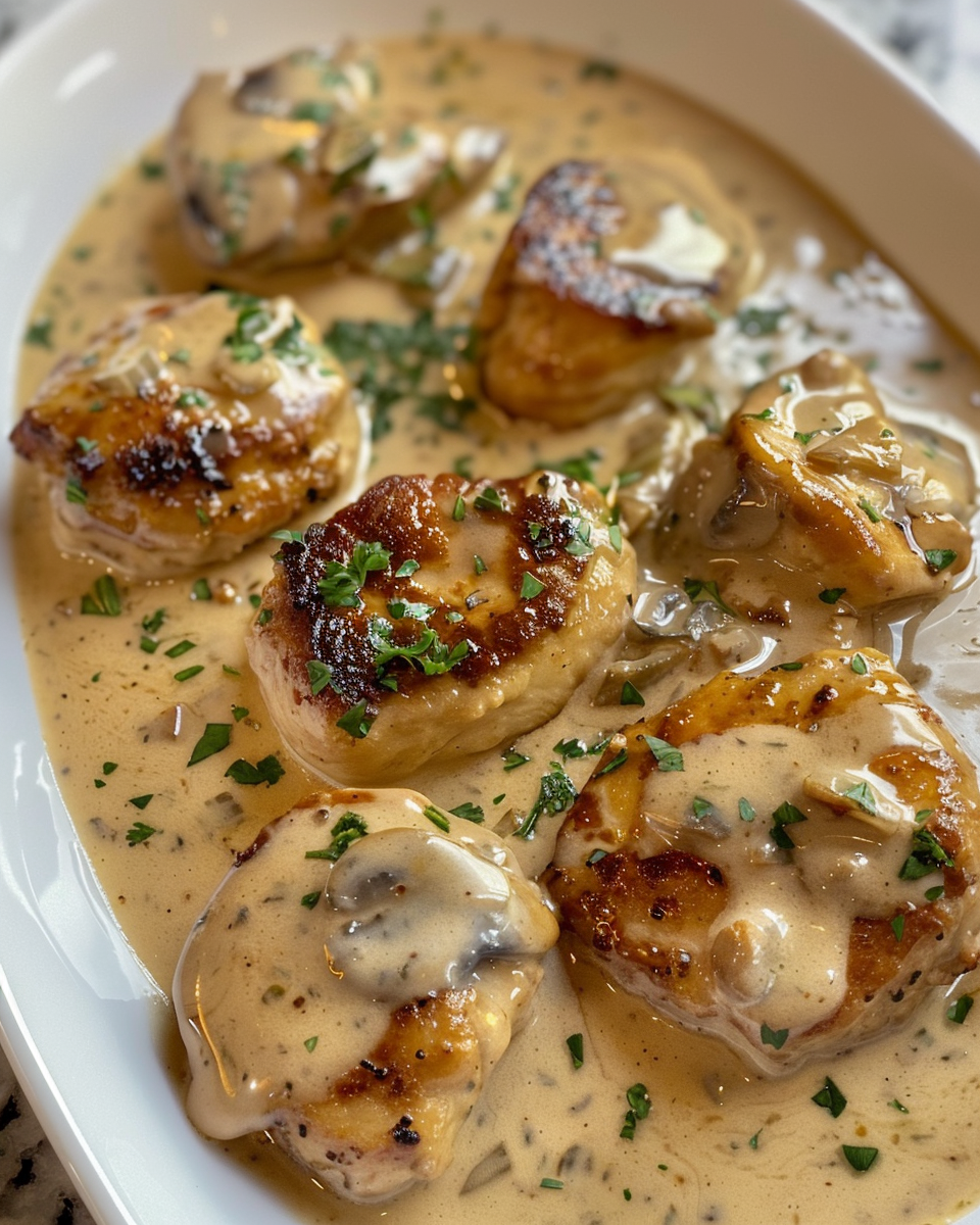 creamy garlic chicken with Ground Beef - Recips by lily