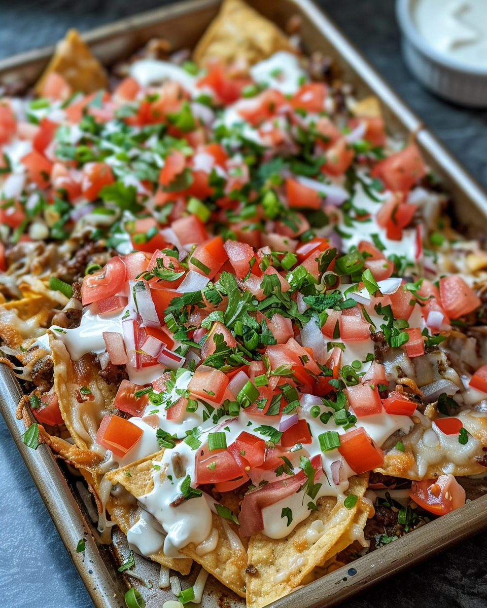 sheet pan nachos with Creamy Alfredo Sauce - Recips by lily