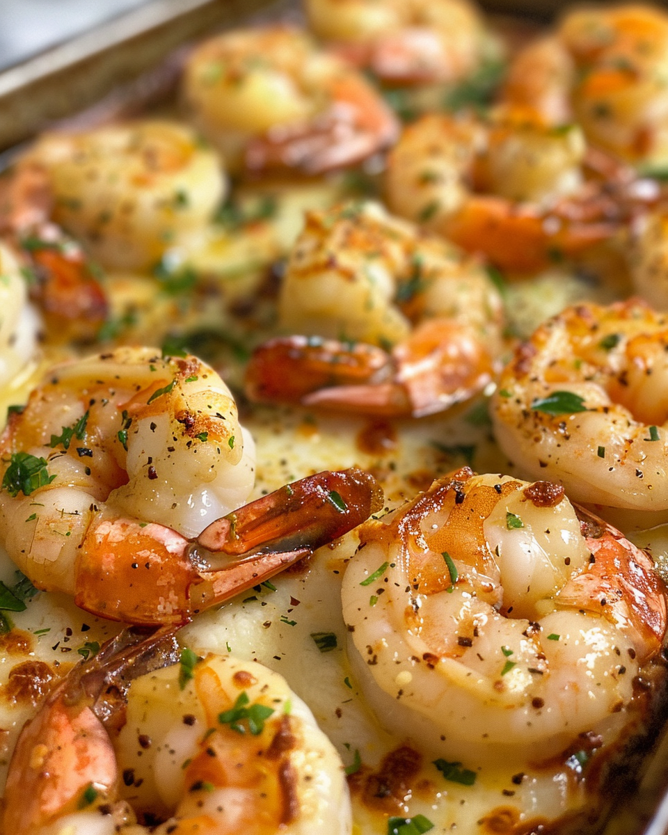 sheet pan shrimp with Cheddar and Parmesan - Recips by lily