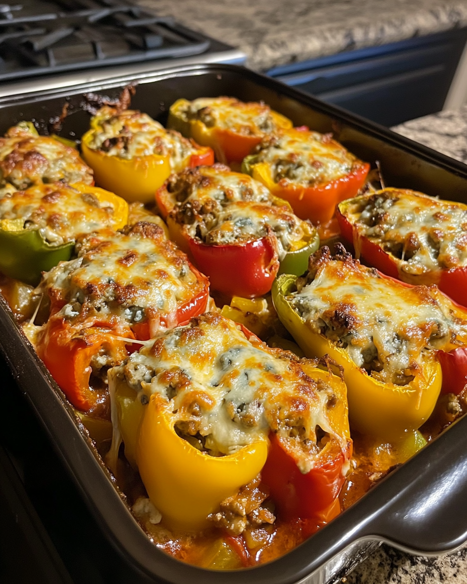 bell pepper casserole with Blue Cheese - Recips by lily