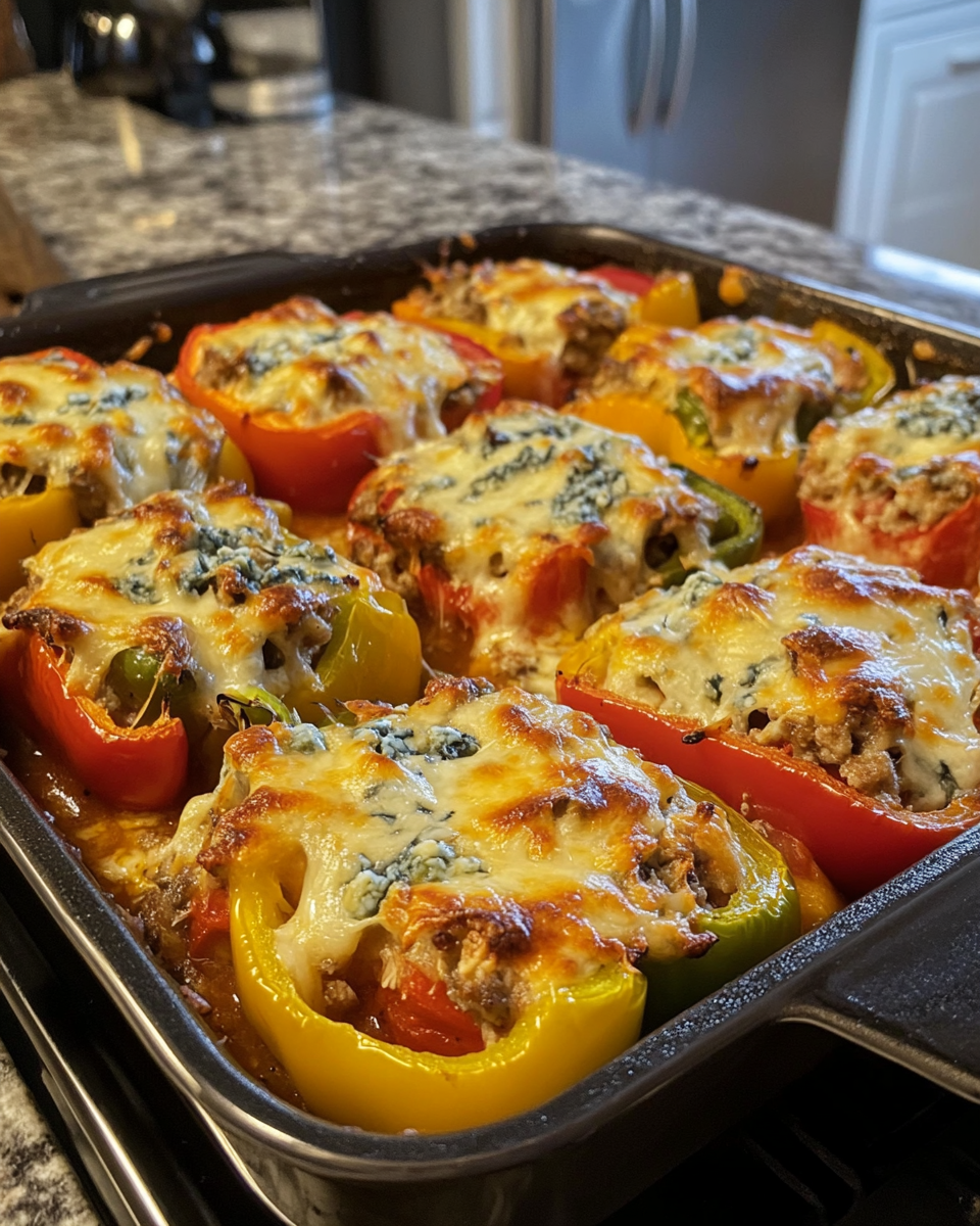 bell pepper casserole with Blue Cheese - Recips by lily