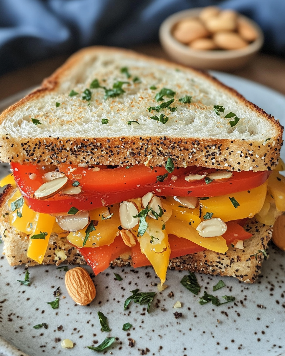 bell pepper sandwich with Almonds and Honey - Recips by lily
