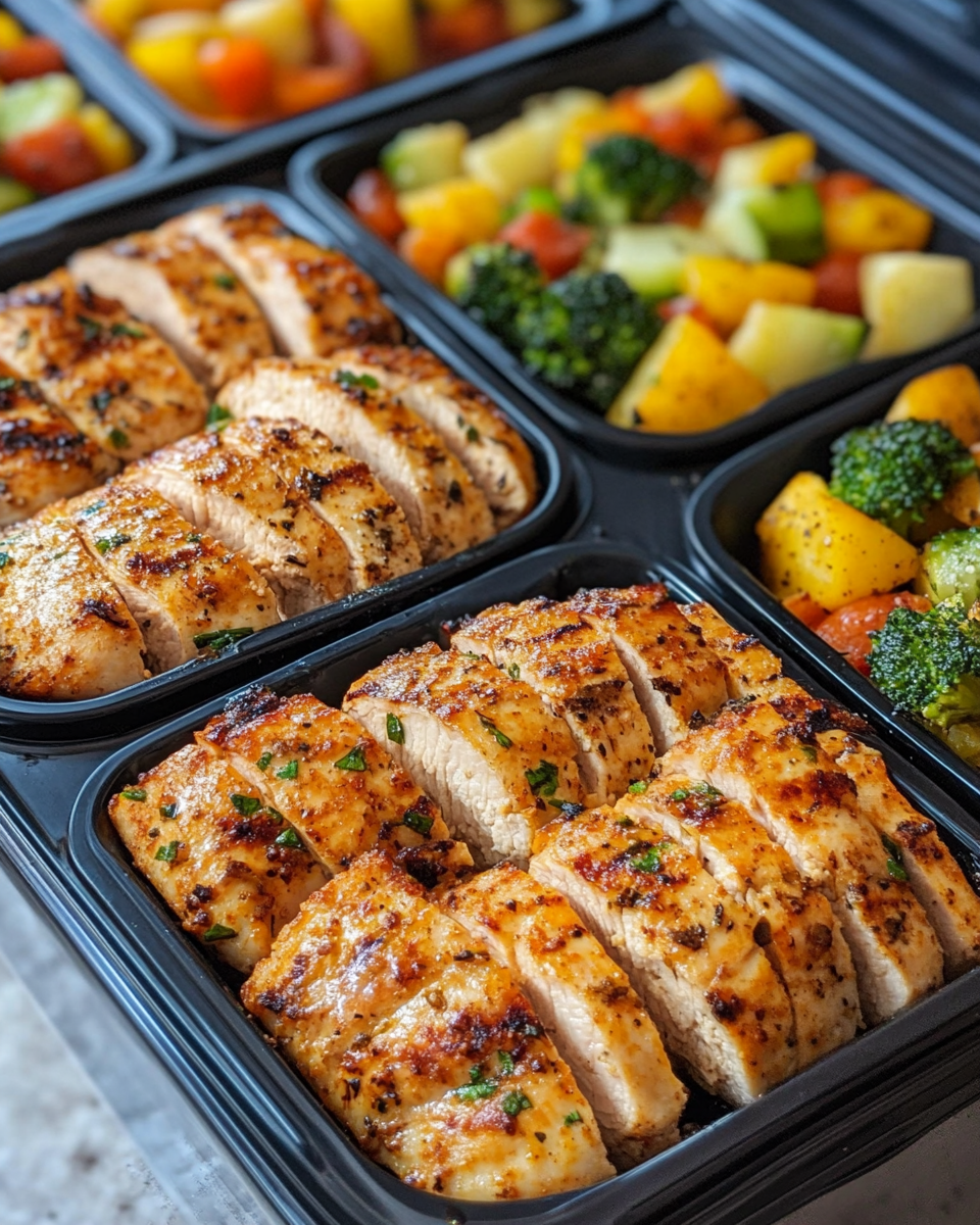 chicken breast meal prep with Turkey Slices - Recips by lily