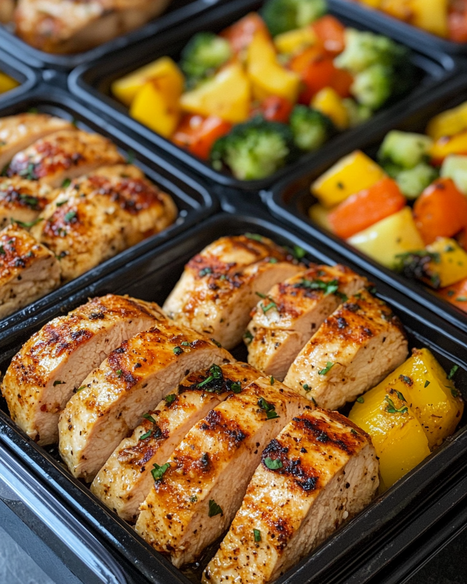 chicken breast meal prep with Turkey Slices - Recips by lily