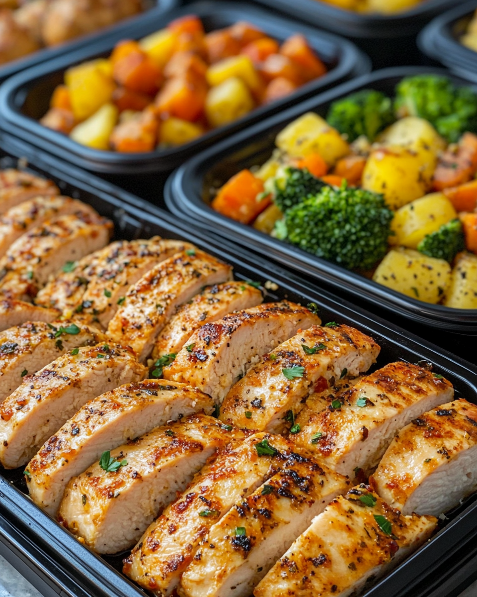 chicken breast meal prep with Turkey Slices - Recips by lily