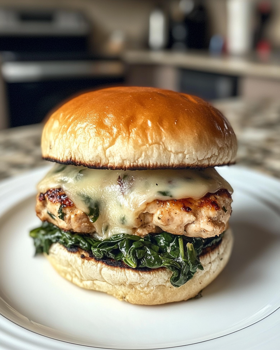 Easy White Cheddar Spinach Chicken Burgers - Zest Plate - Recips by lily