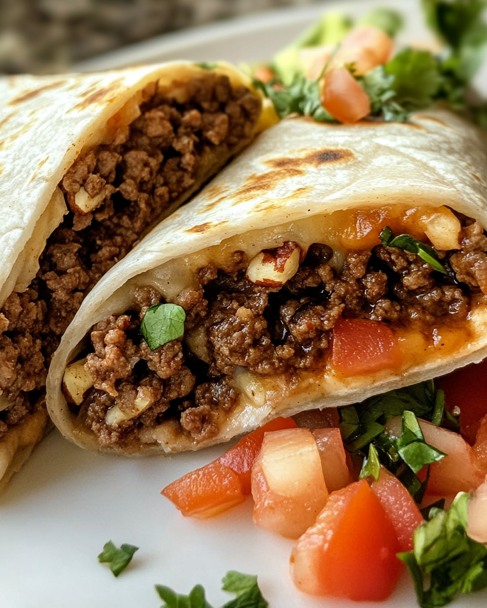 ground beef burritos with Pecans and Maple Syrup - Recips by lily