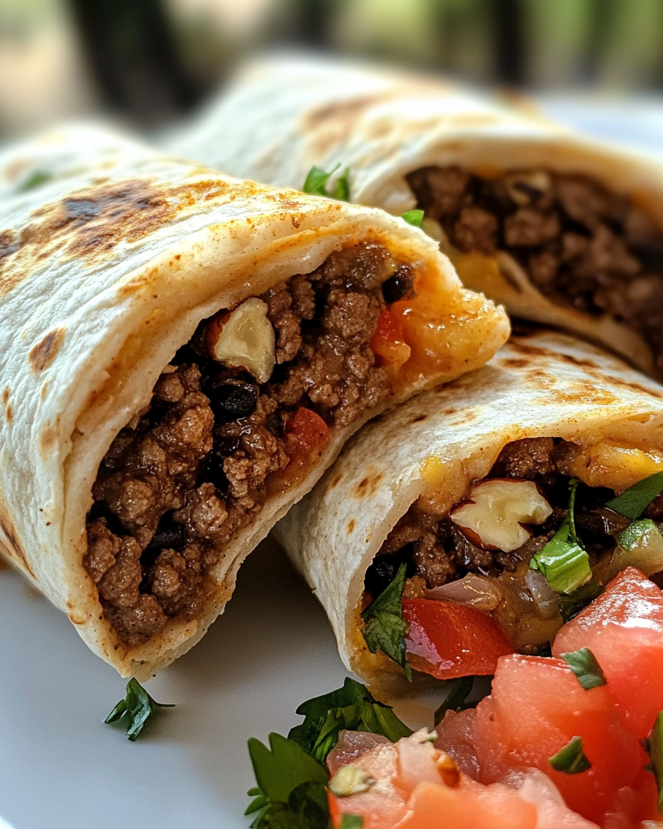 ground beef burritos with Pecans and Maple Syrup - Recips by lily