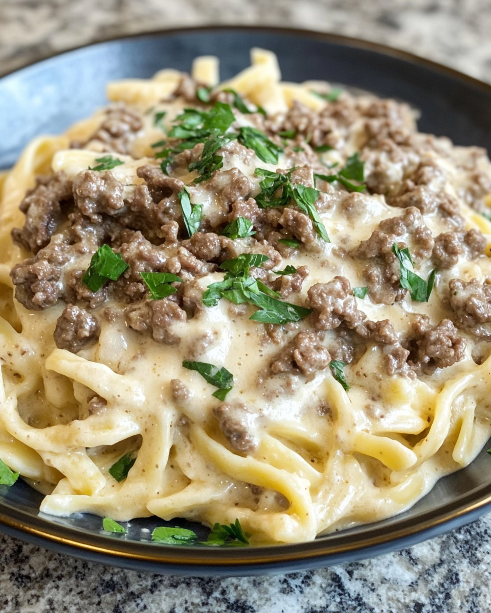 ground beef dishes for dinner with Creamy Alfredo Sauce - Recips by lily