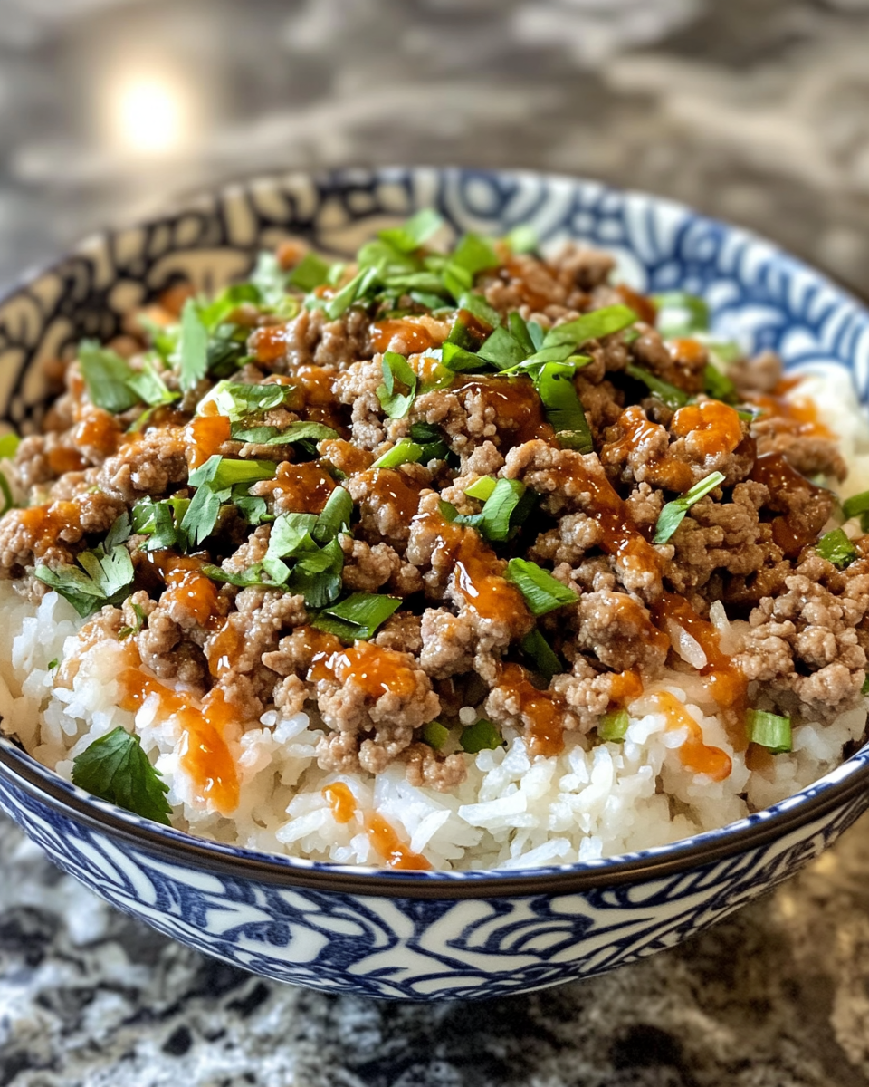 ground beef egg roll in a bowl with Teriyaki Glaze - Recips by lily