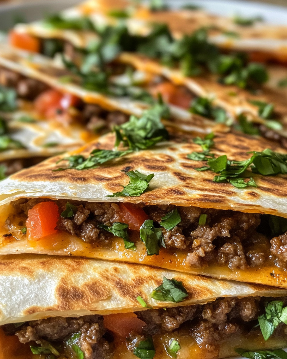 ground beef quesadillas with Cumin and Coriander - Recips by lily