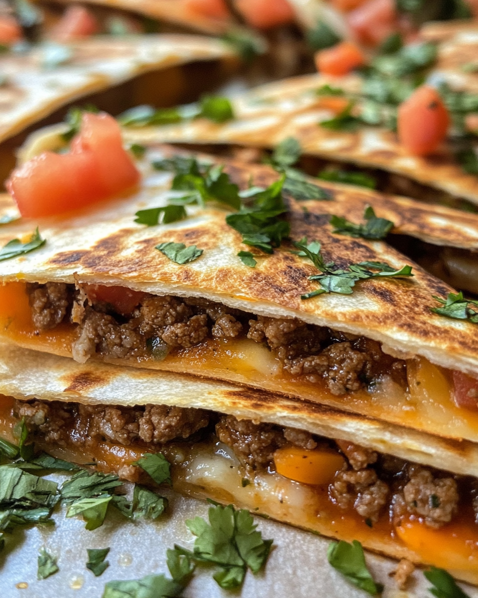 ground beef quesadillas with Cumin and Coriander - Recips by lily