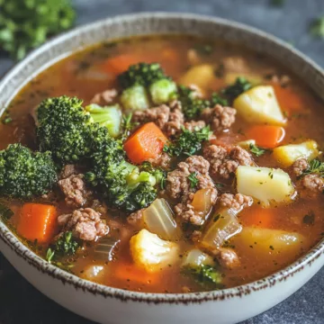 ground beef soup recipes with Broccoli and Cauliflower - Recips by lily