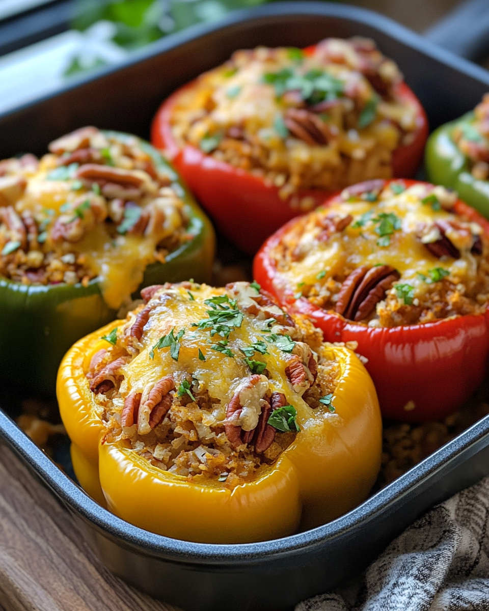 stuffed bell pepper casserole with Pecans and Maple Syrup - Recips by lily