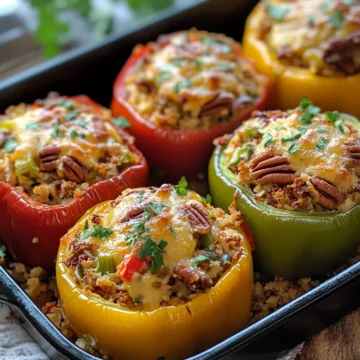 stuffed bell pepper casserole with Pecans and Maple Syrup - Recips by lily