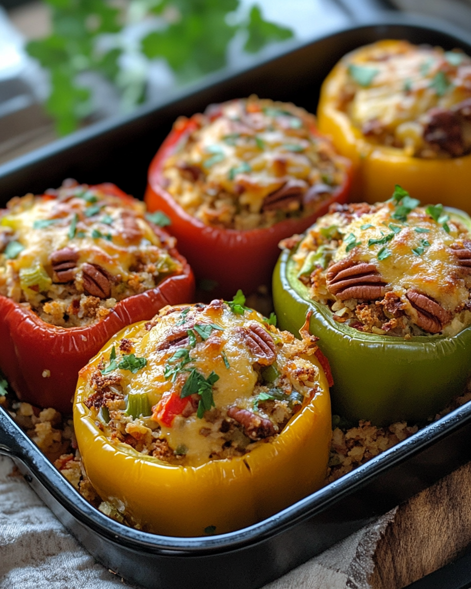stuffed bell pepper casserole with Pecans and Maple Syrup - Recips by lily