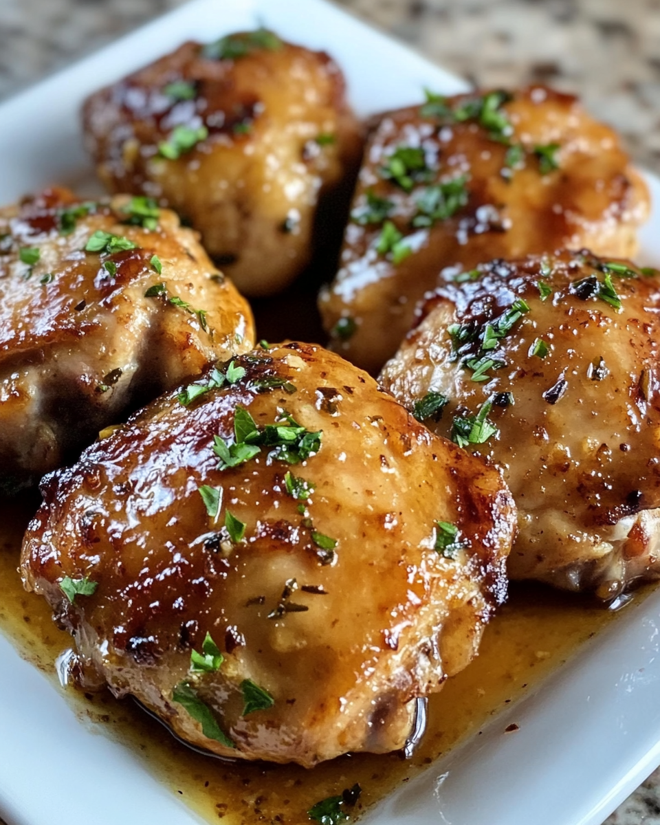 Easy Honey Garlic Slow Cooker Chicken Thighs - Recips by lily