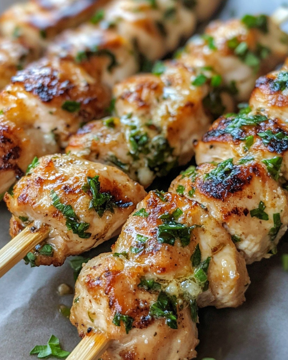 Garlic Parmesan Chicken Skewers - Recips by lily