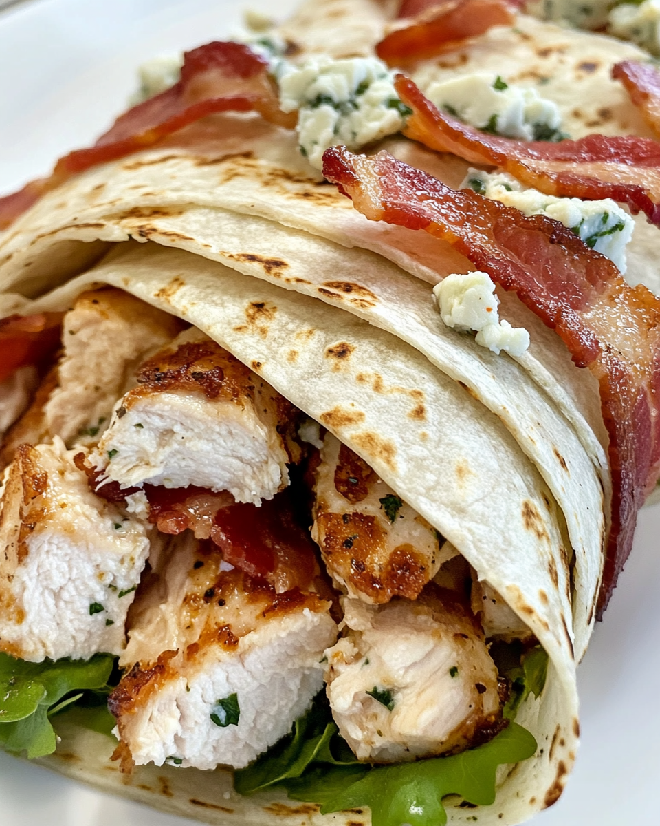 Blue Cheese Chicken Wraps With Bacon